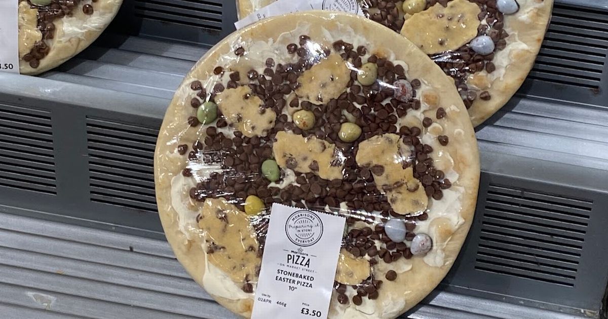Morrisons is selling an Easter pizza with chocolate on…