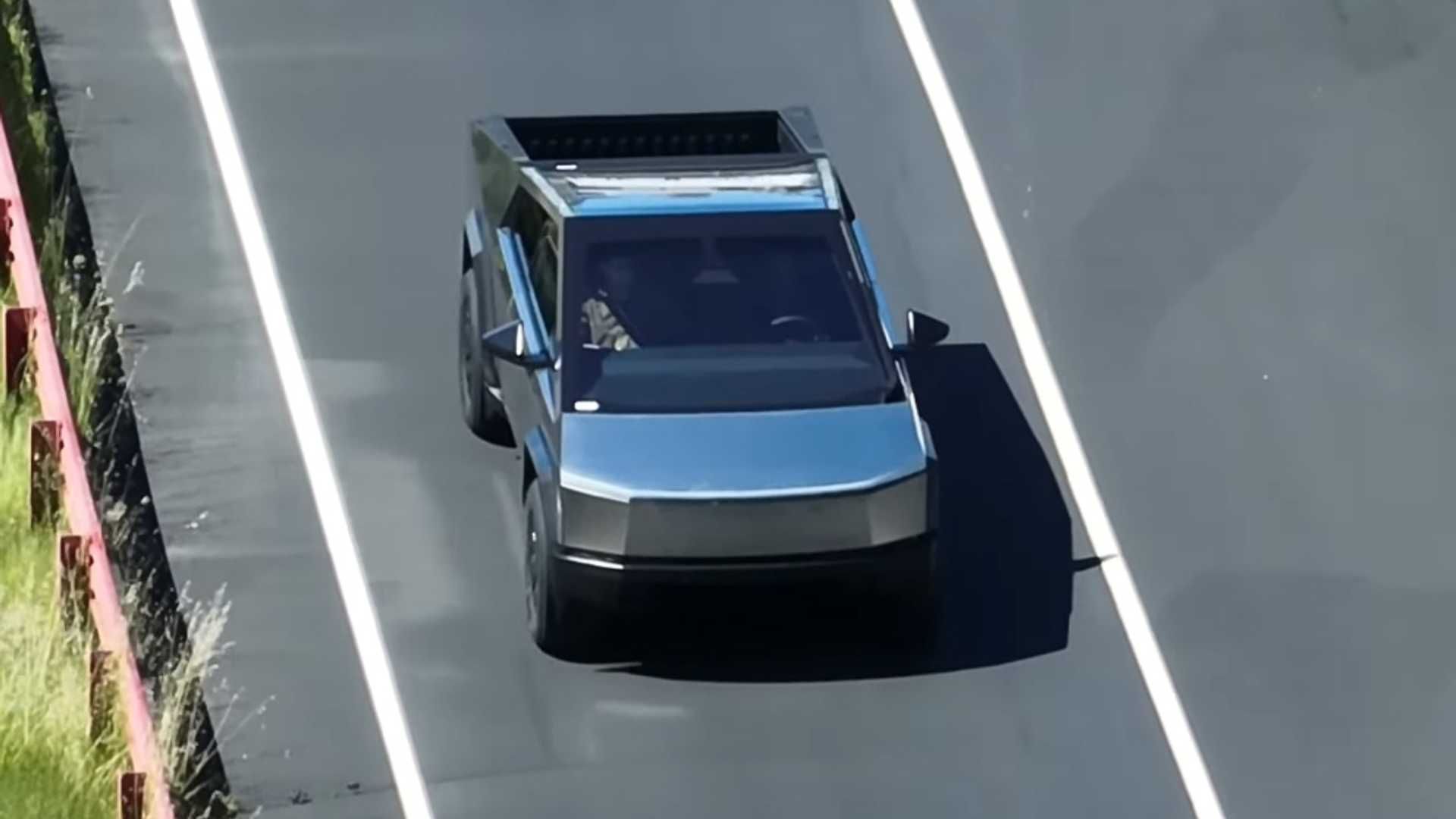 Tesla Cybertruck Spied Testing On Fremont Test Track