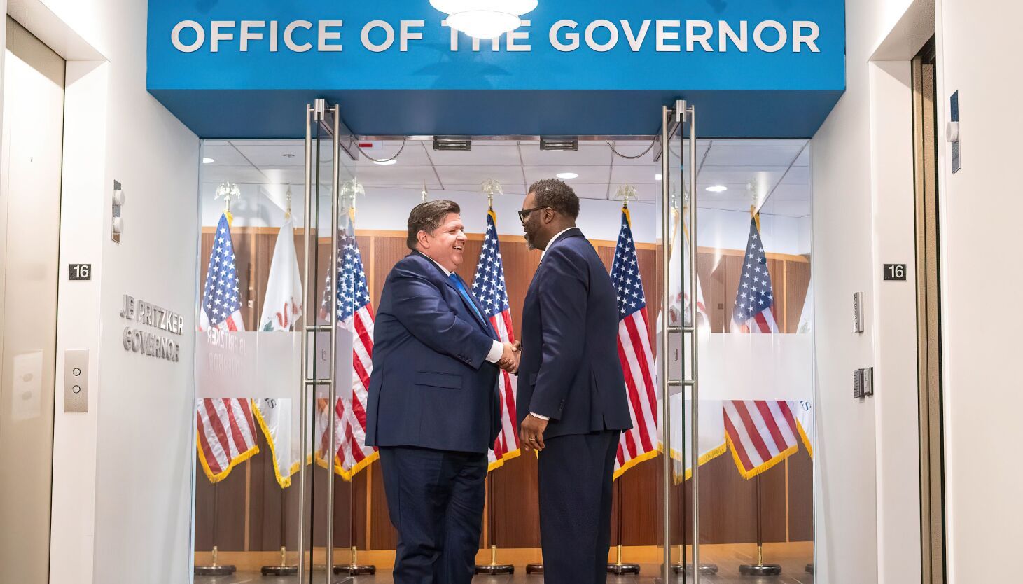 Meet and sweet? Johnson and Pritzker sound like they…