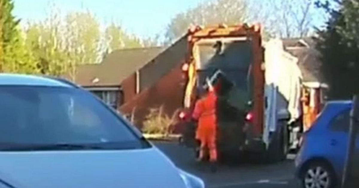 Woman's shock as bin man puts whole wheelie bin into…