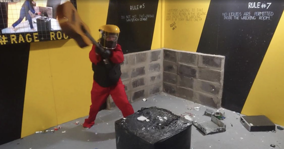 The Glasgow Rage Room where you can smash up TVs,…