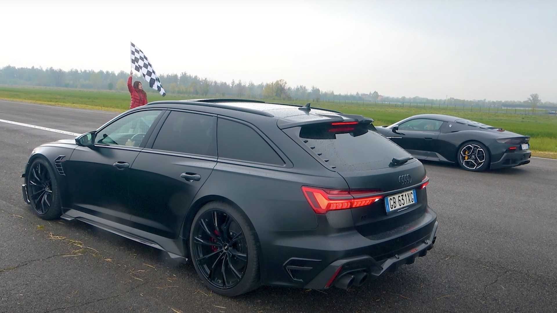 Watch Audi RS6-R Drag Race End Before It Begins Due To…