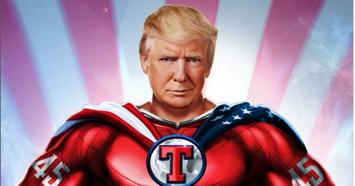 Donald Trump depicted as superhero, rock star and…