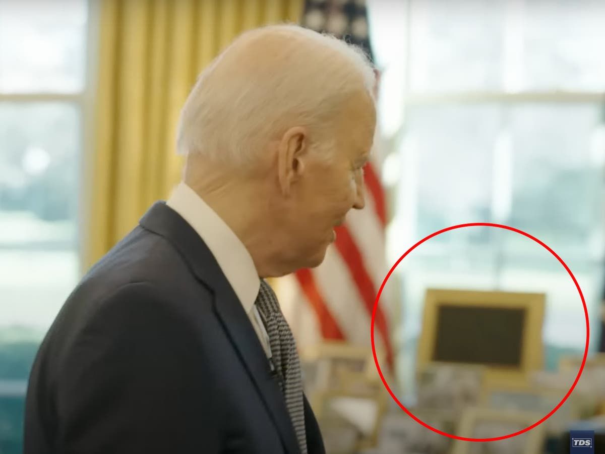 Joe Biden keeps a small TV in a picture frame in the…