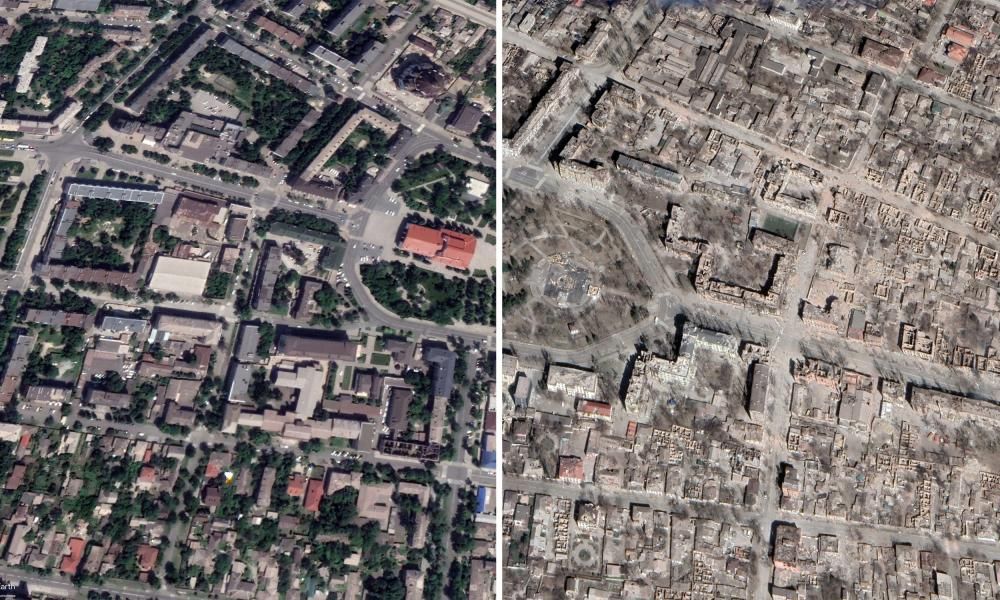 Mariupol before and after: updated Google maps reveal…