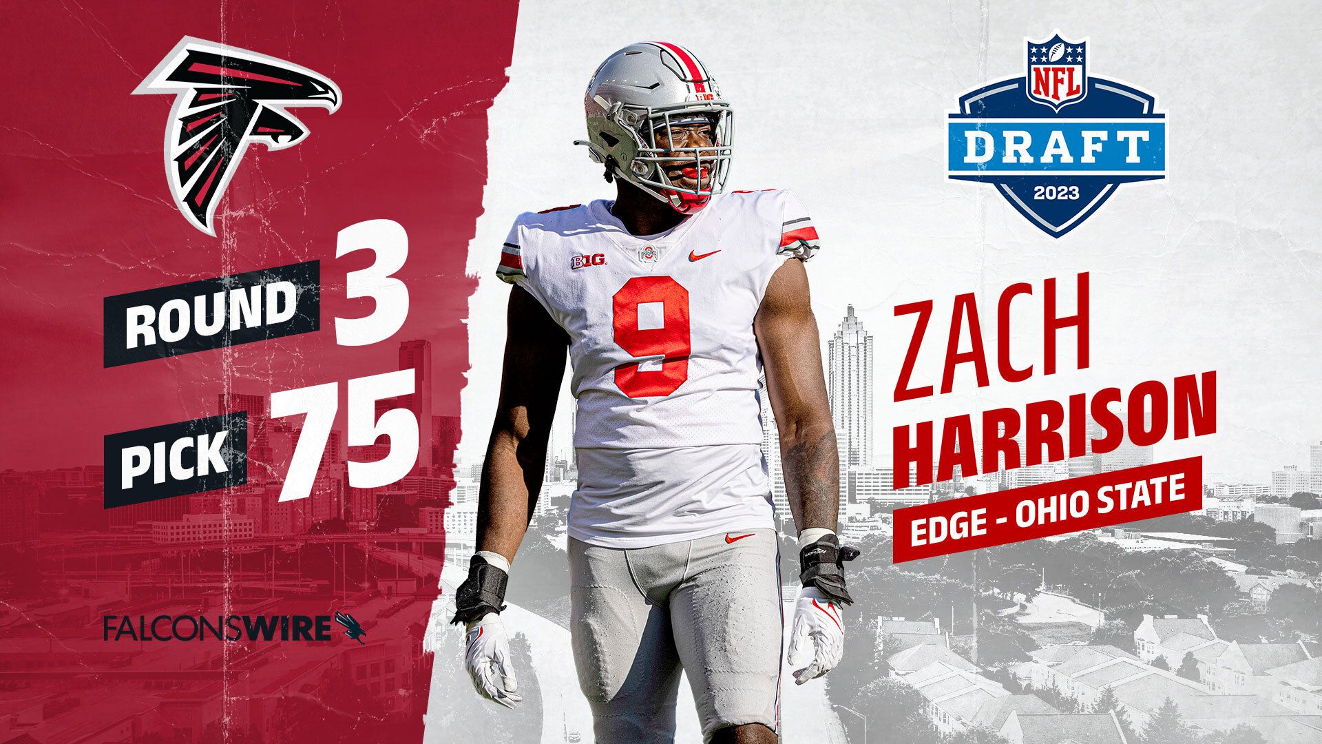 Falcons draft Ohio State EDGE Zach Harrison in third…