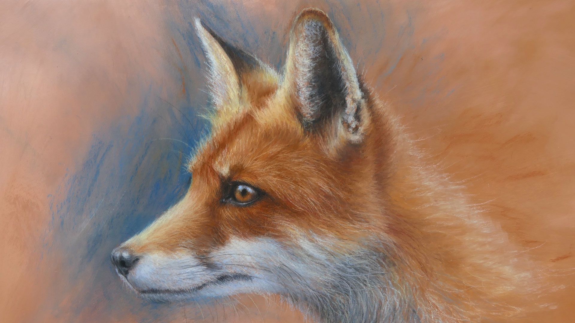 How to draw fox using pastels