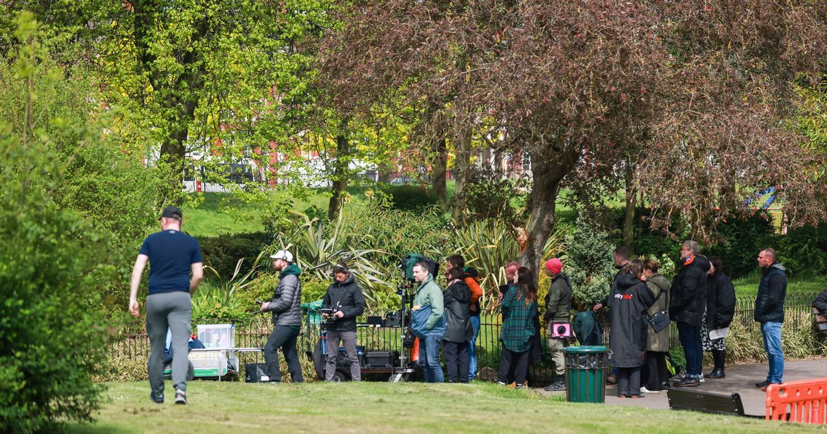 BBC drama Time spotted filming in Merseyside park