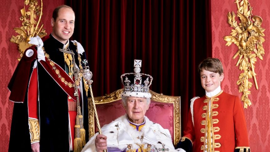 King Charles poses with heirs Prince of Wales and… King Charles poses with heirs Prince of Wales and…