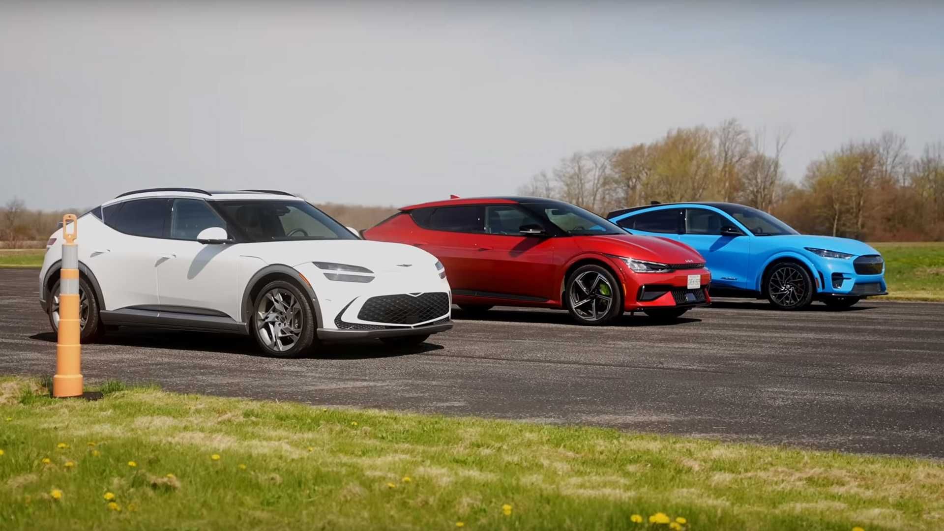Watch Drag Race Between 3 EVs and 1 ICE SUV Come To…