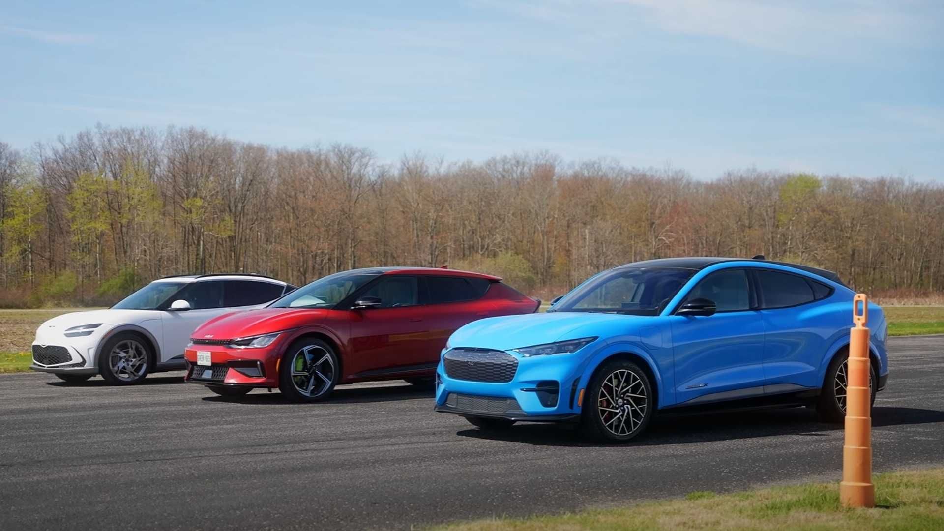 Kia EV6 GT, Genesis GV60, Ford Mach-E GT Drag Race For…