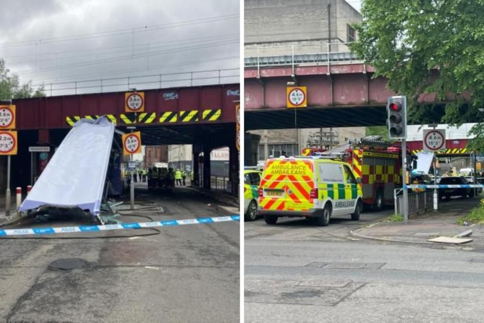Investigation after double-decker bus hits bridge in…