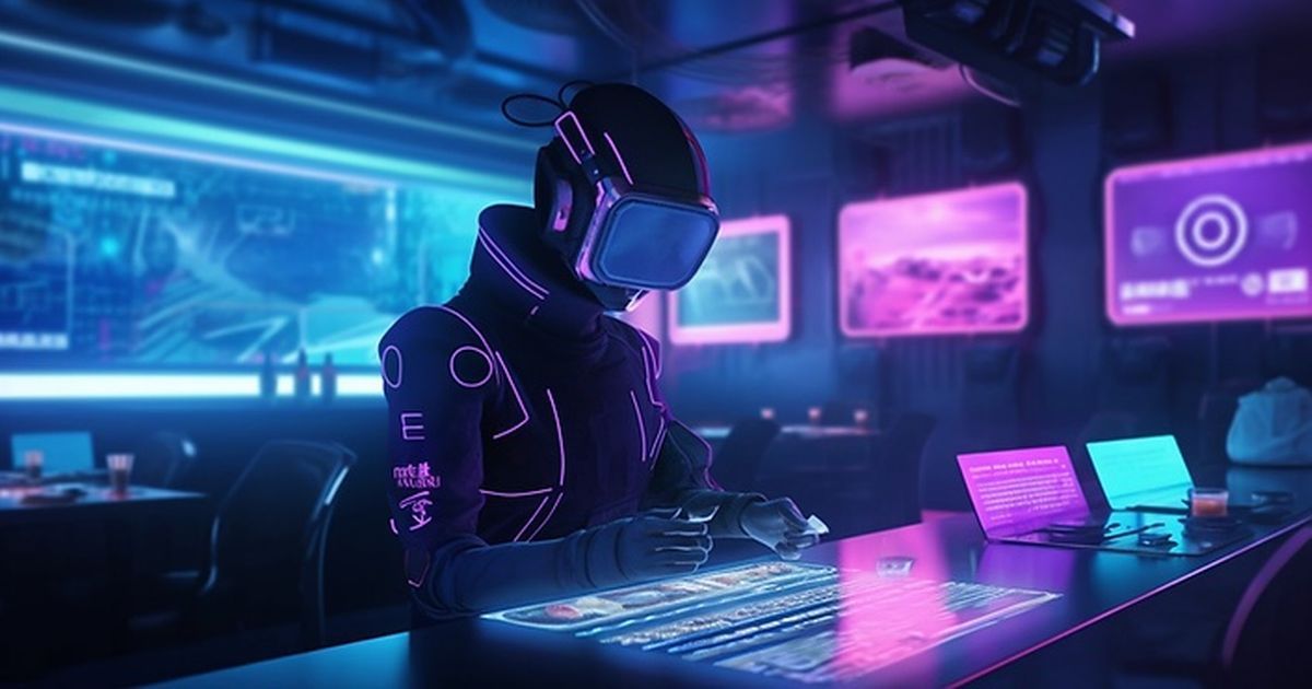 Unique Asian cuisine and mocktail bar with AI art…