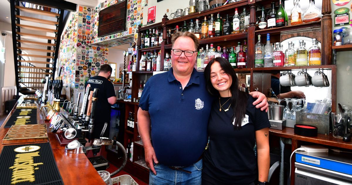 Dad and daughter behind historic pub with hidden…