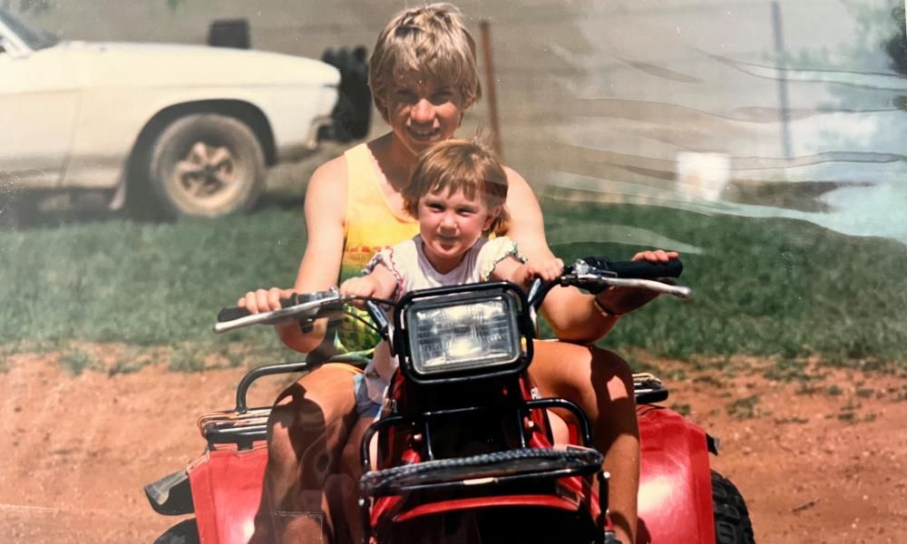 As kids, we all piled into the farm ute. But now quad…