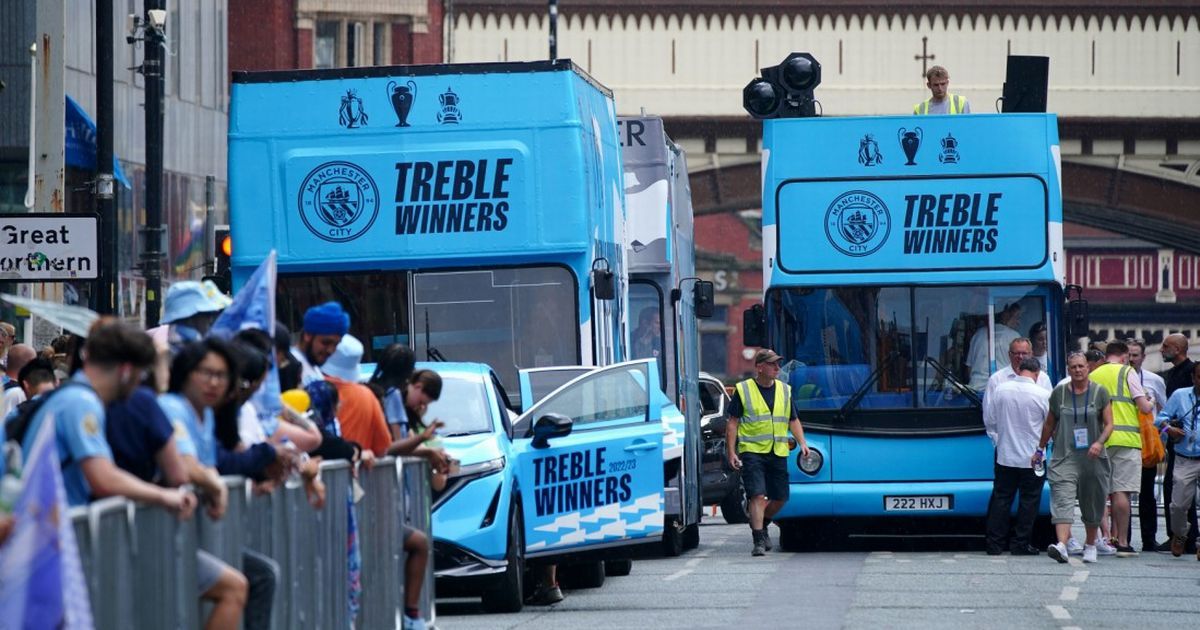 Man City's open-top bus parade delayed with fans…
