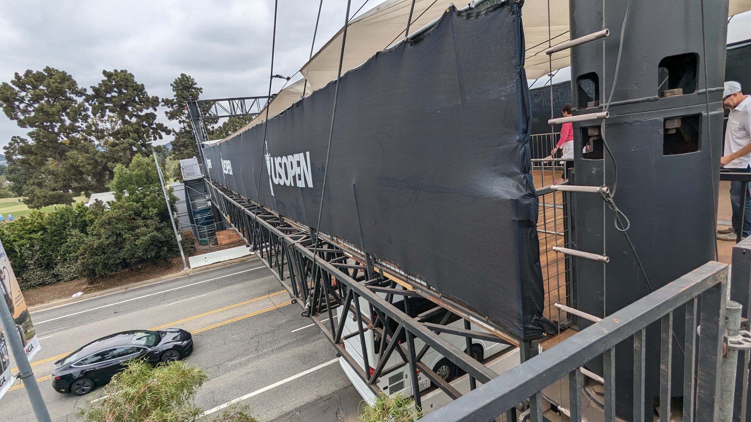 Watch: USGA constructs bridge for fans overnight at…