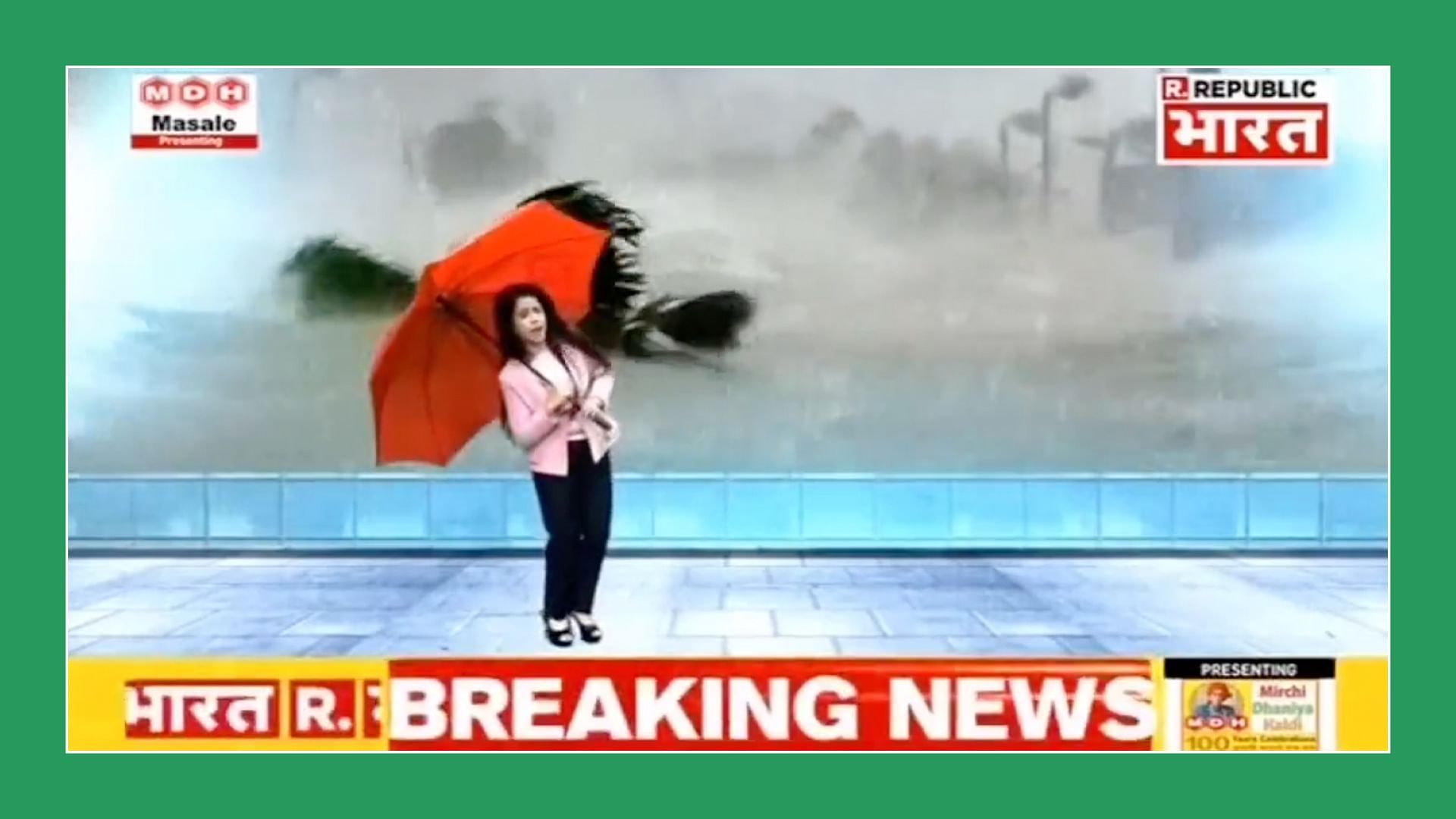 Republic Bharat anchor battles Cyclone Biparjoy