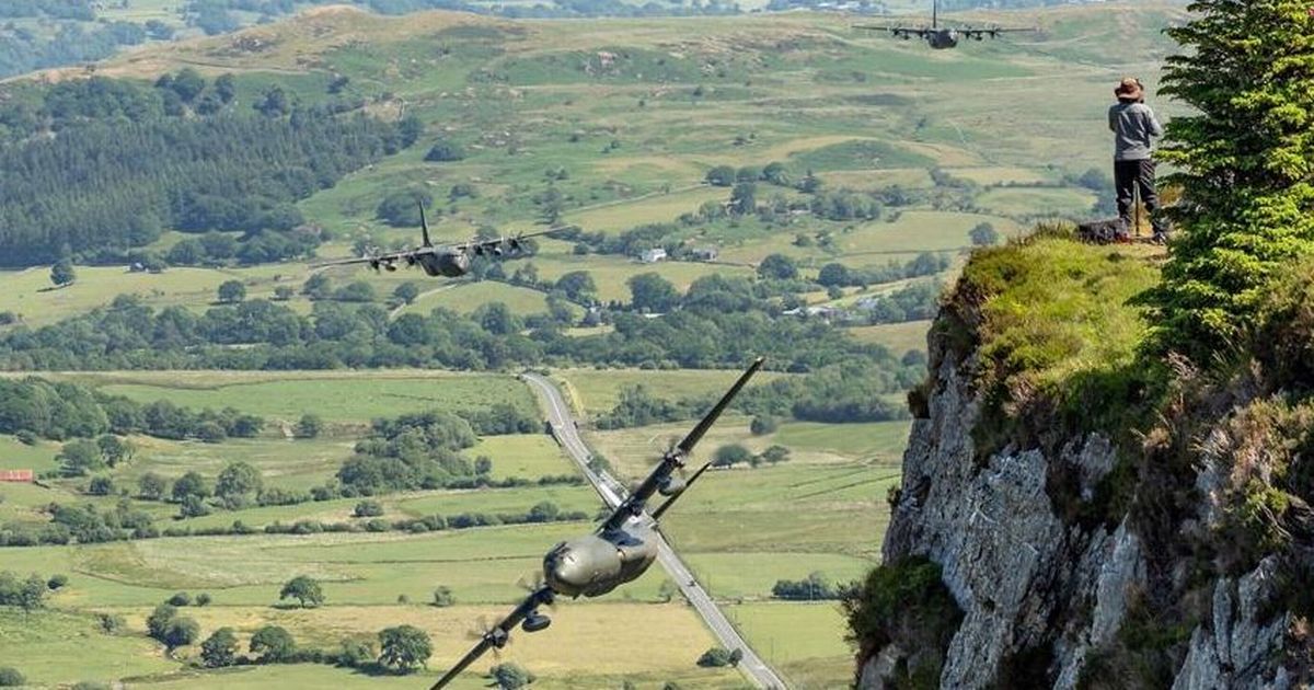 RAF Hercules flies over Wales in farewell flypast