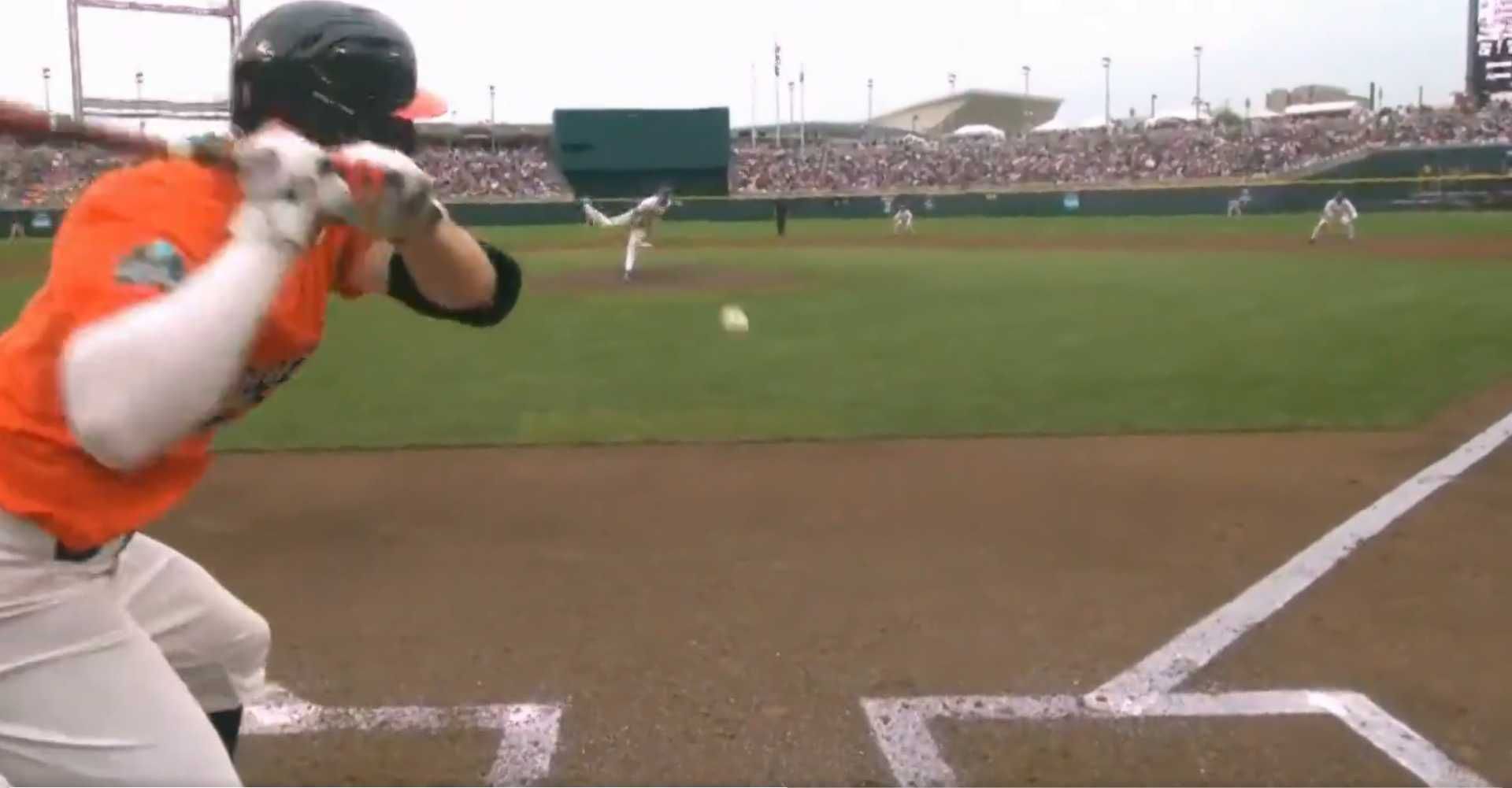Umpire cam from the College World Series shows how…