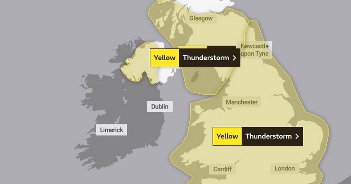 Yellow weather warnings blanket UK as rain and storms…