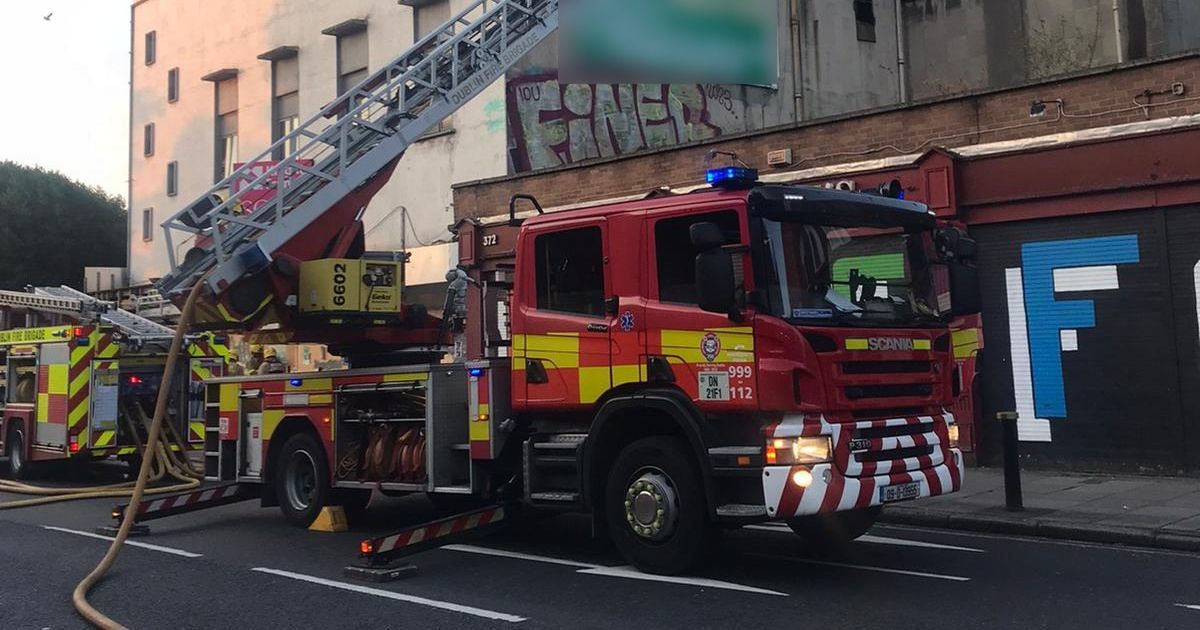 Dublin Fire Brigade attend derelict building fire on…