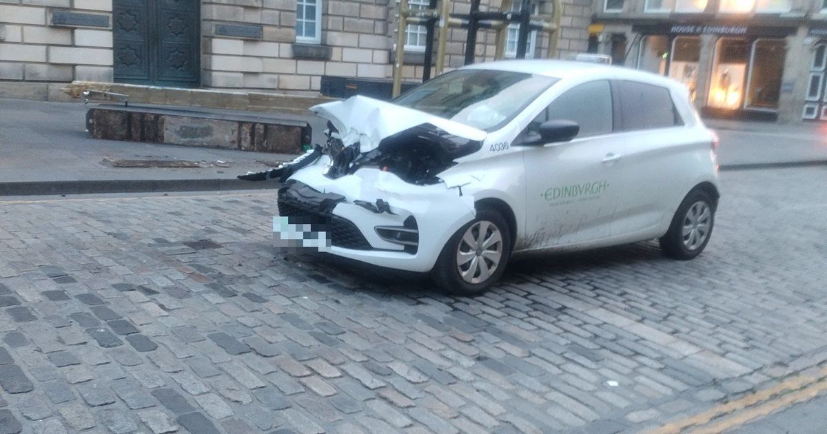 Edinburgh council car spotted with crumbled up bonnet…