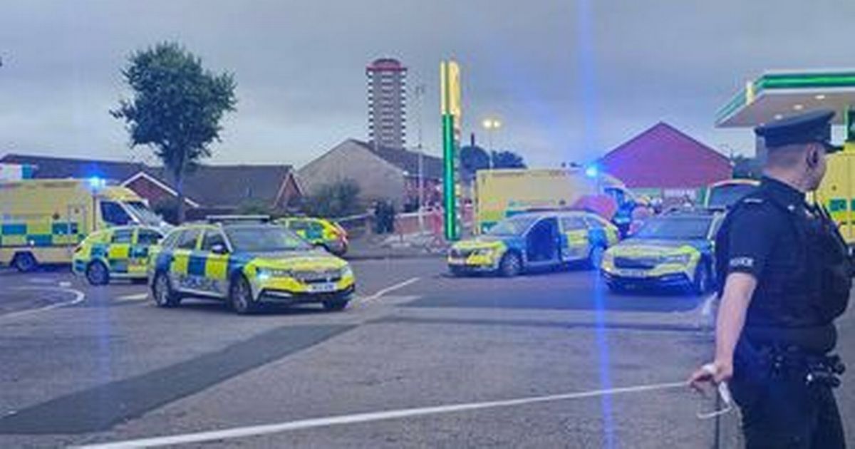 Three police officers and a man taken to hospital…
