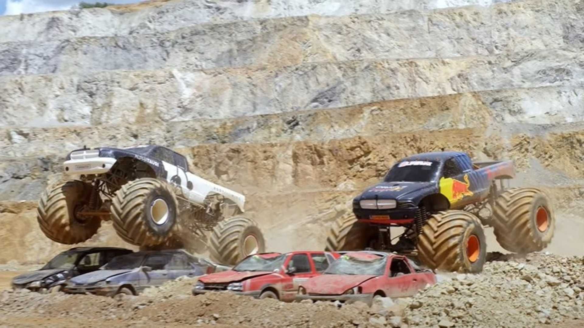 Watch Formula 1 Drivers Go Full Send Driving Monster…