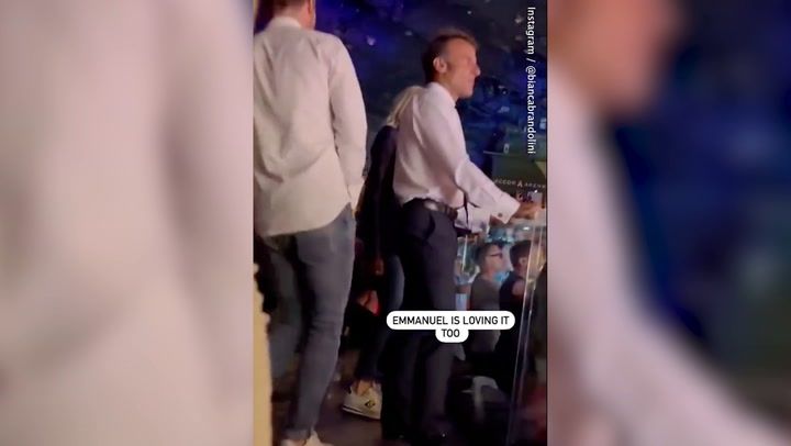 Emmanuel Macron seen dancing at concert amid France…