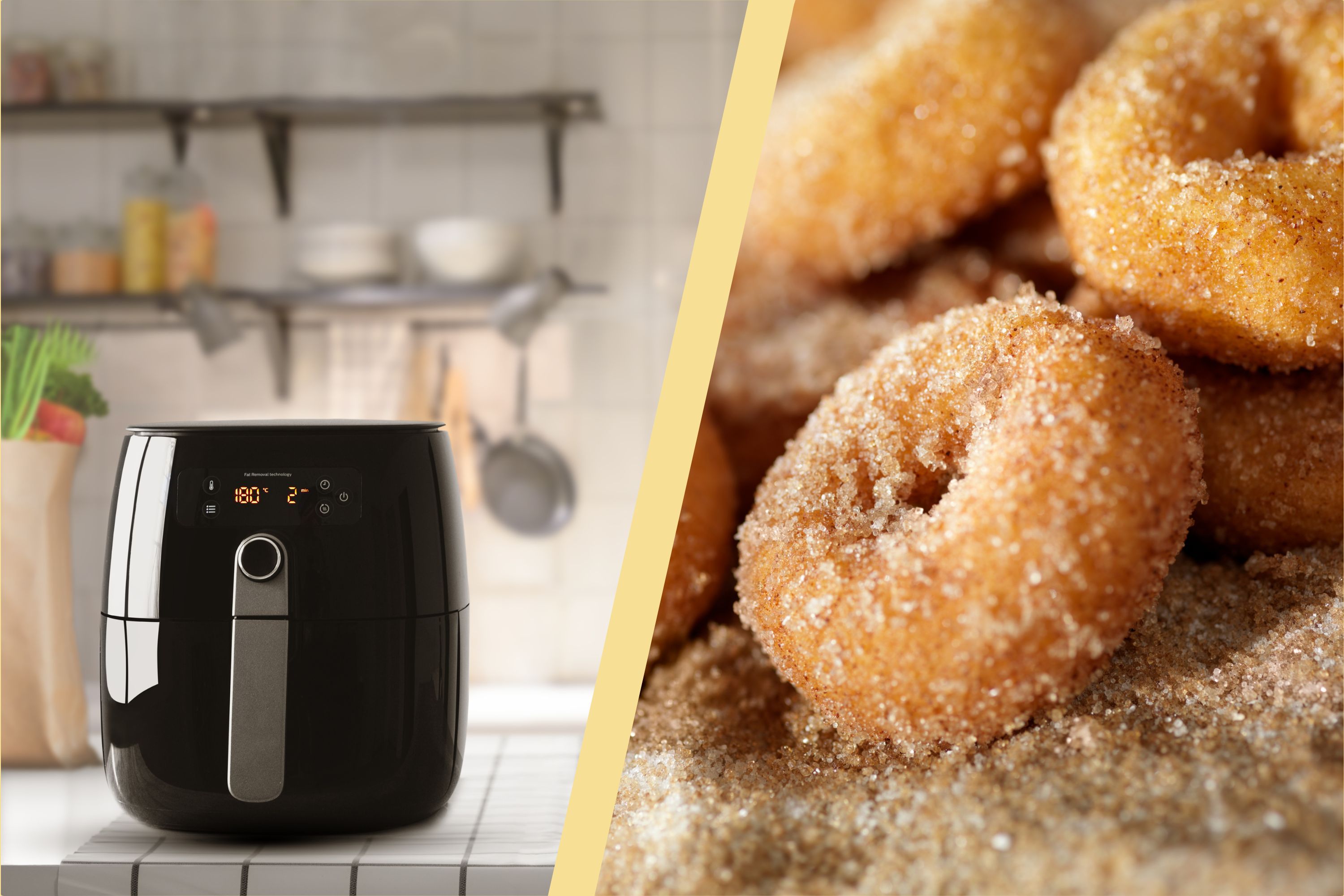 3 ingredients and 8 minutes to make cinnamon doughnuts…