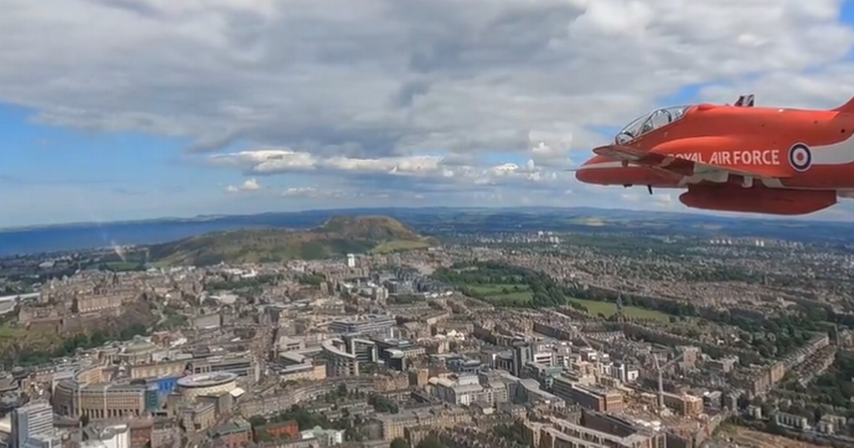 Incredible Edinburgh view from Red Arrows shared as…