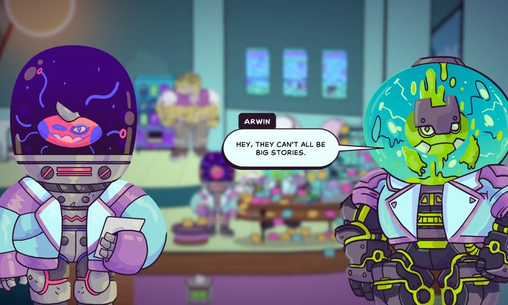 A robot reporter chasing down stories about alien…