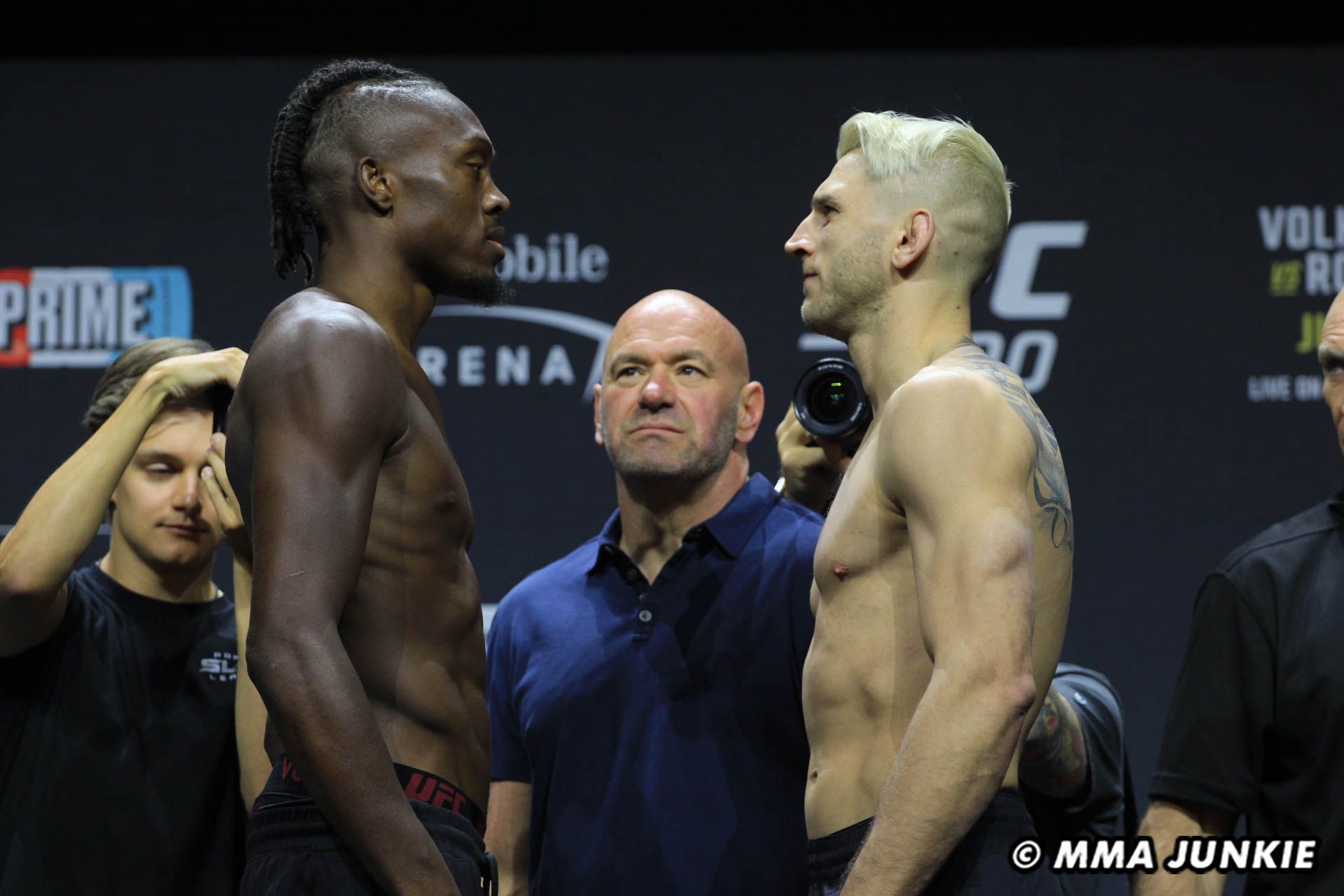 UFC 290 ceremonial weigh-in faceoffs highlights and…