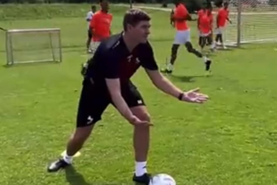 Watch Steven Gerrard's Saudi training pitch…