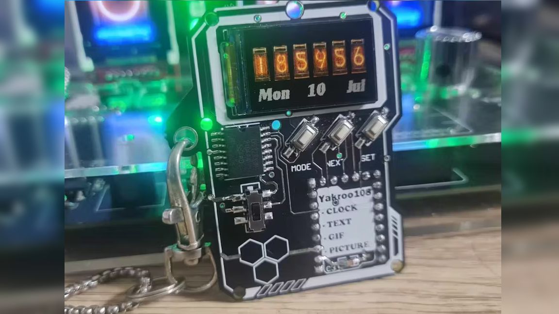 Raspberry Pi Pico Powered Cyberpunk Neck Watch Tells…