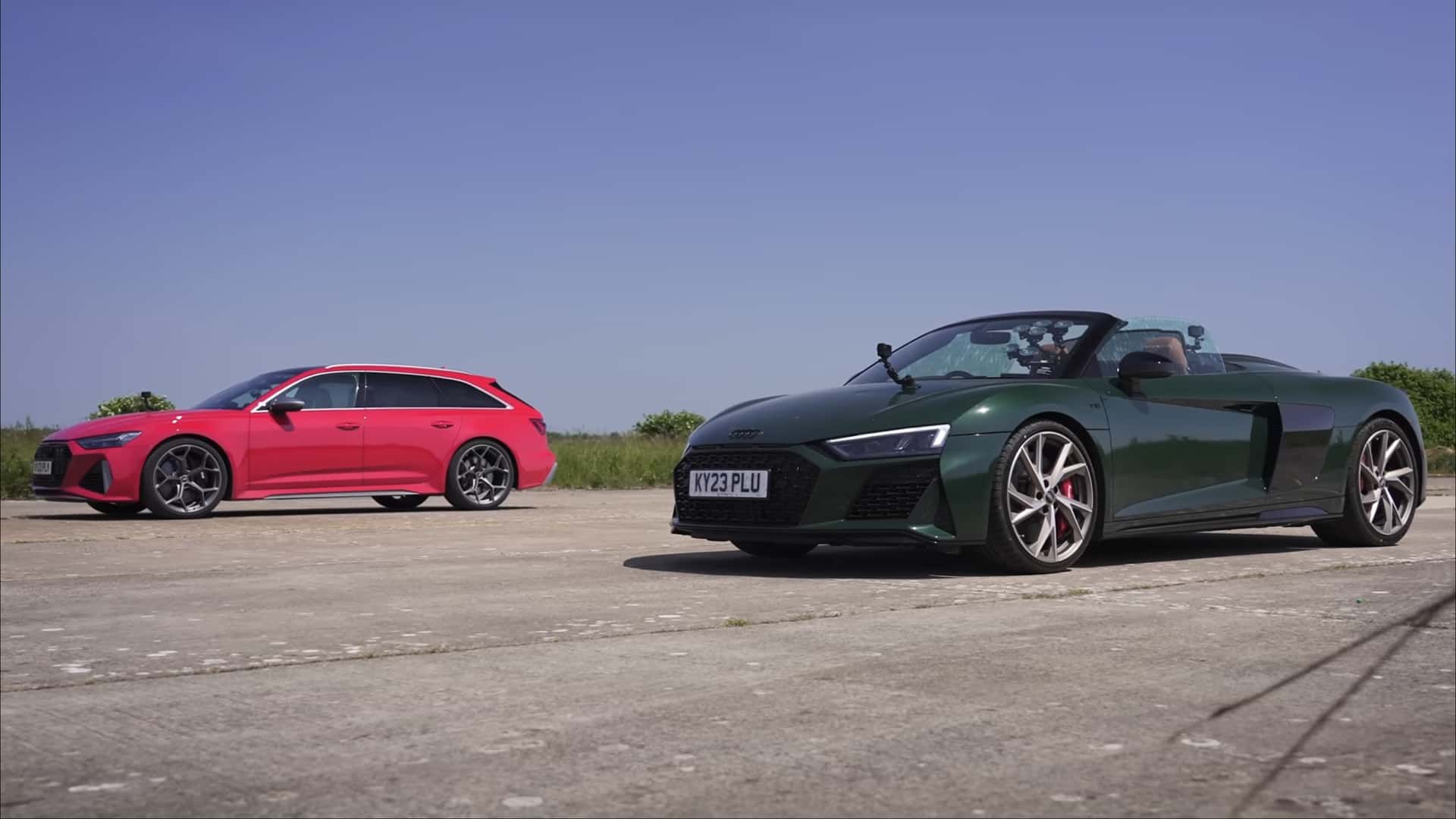 Audi RS6 Avant Performance Drag Races Audi R8 Spyder…