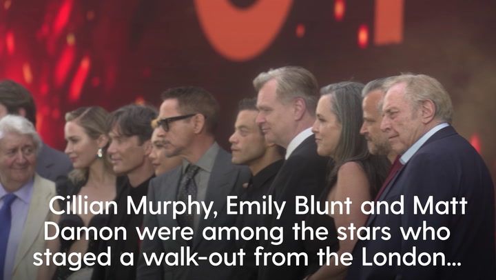 Stars walk out of Oppenheimer premiere in London as…