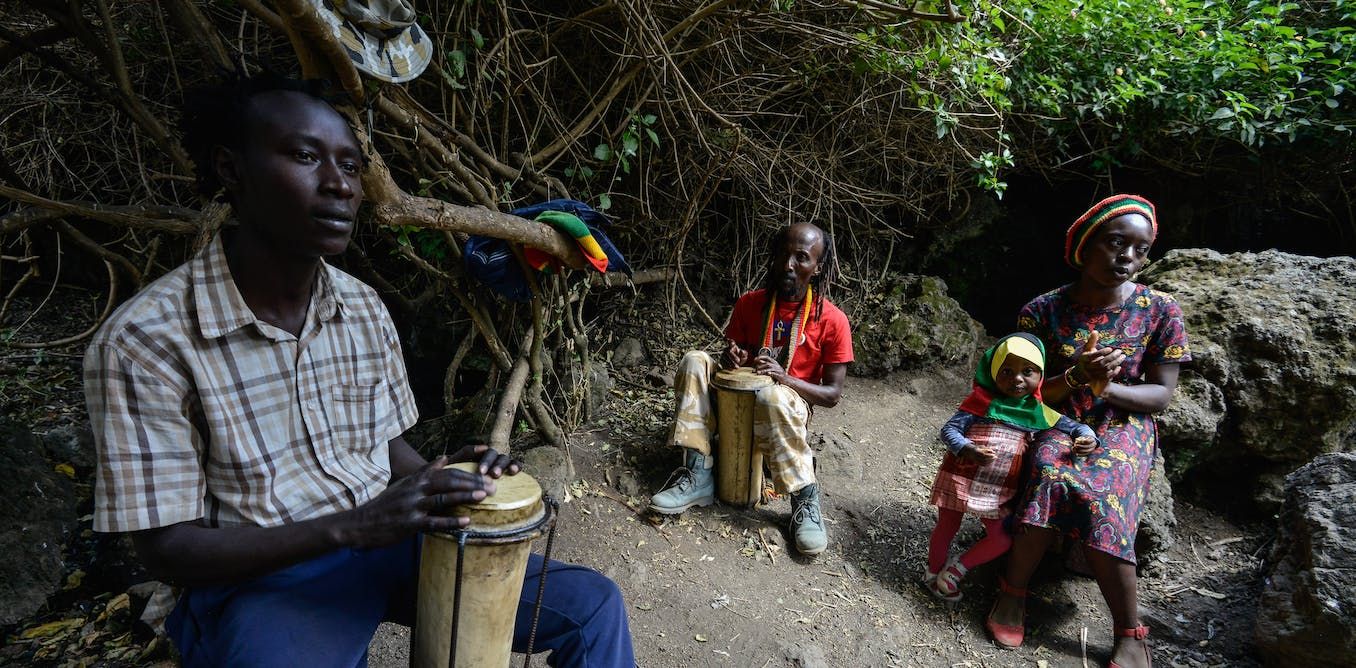 Rastafarians gathering for the 131st birthday of…