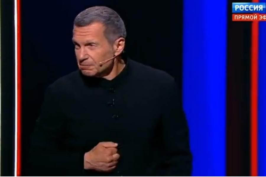 Watch the moment Russian TV host breaks into unhinged…