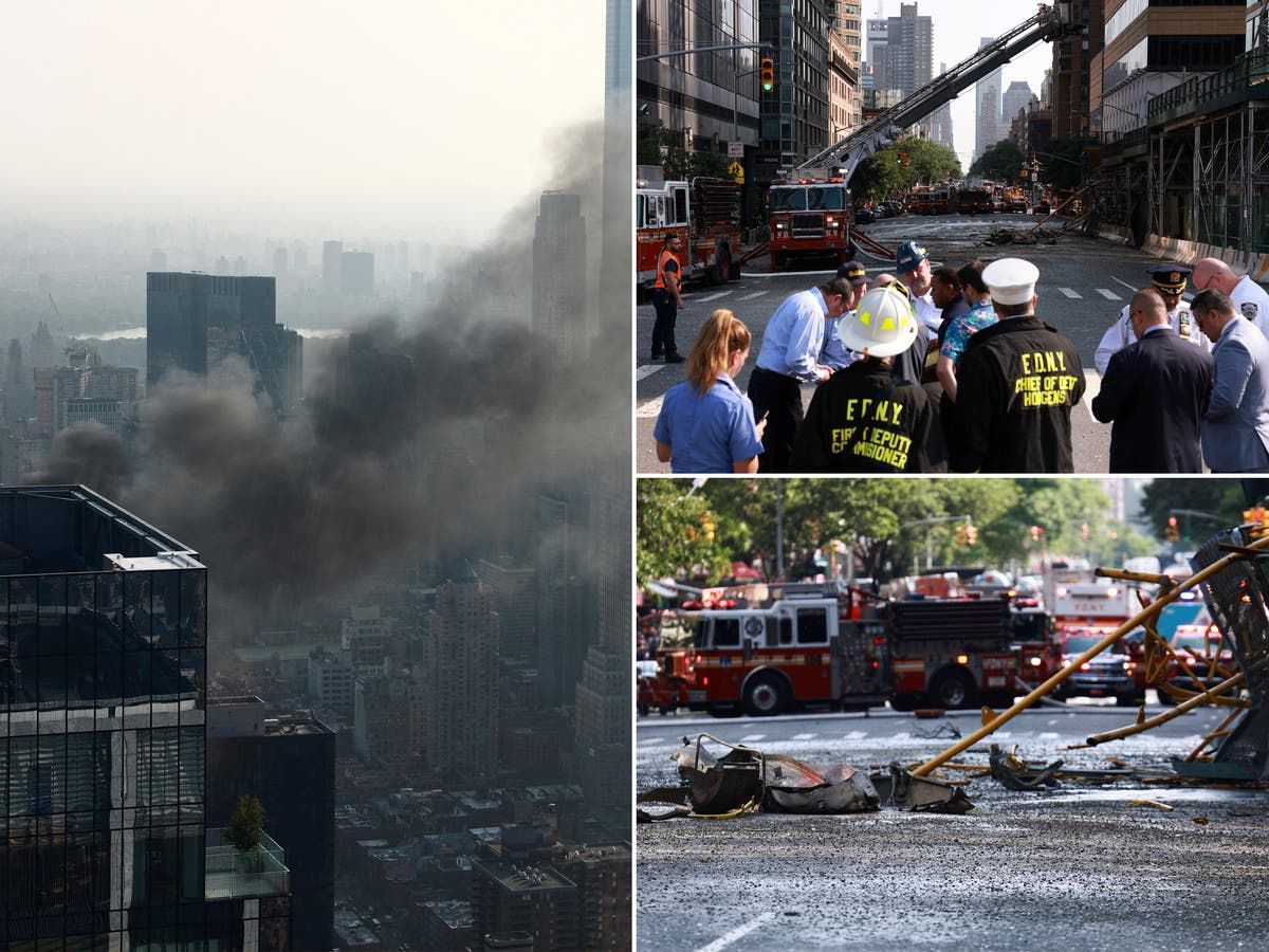 New York City crane collapse – live: Six injured after…