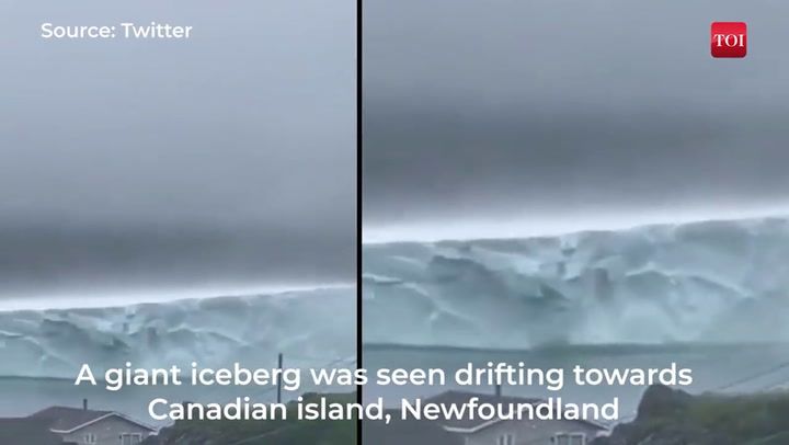 Giant iceberg drifts towards Newfoundland in eerie…