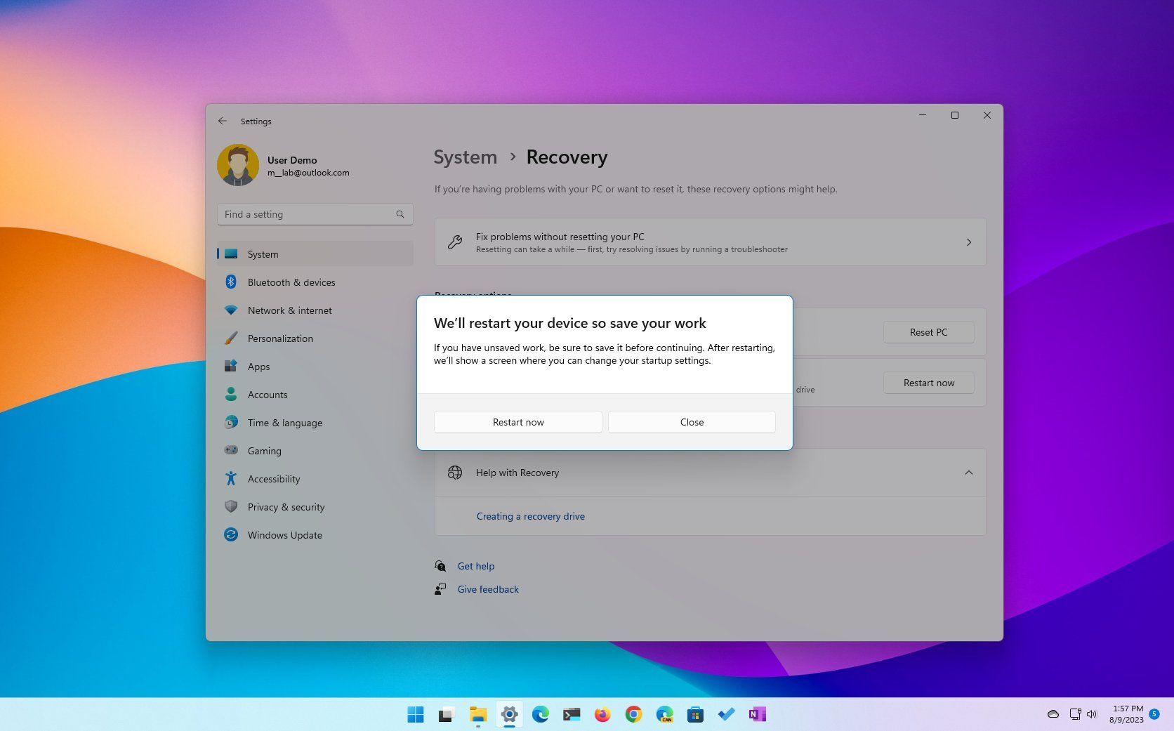 How to enter UEFI on devices running Windows 11