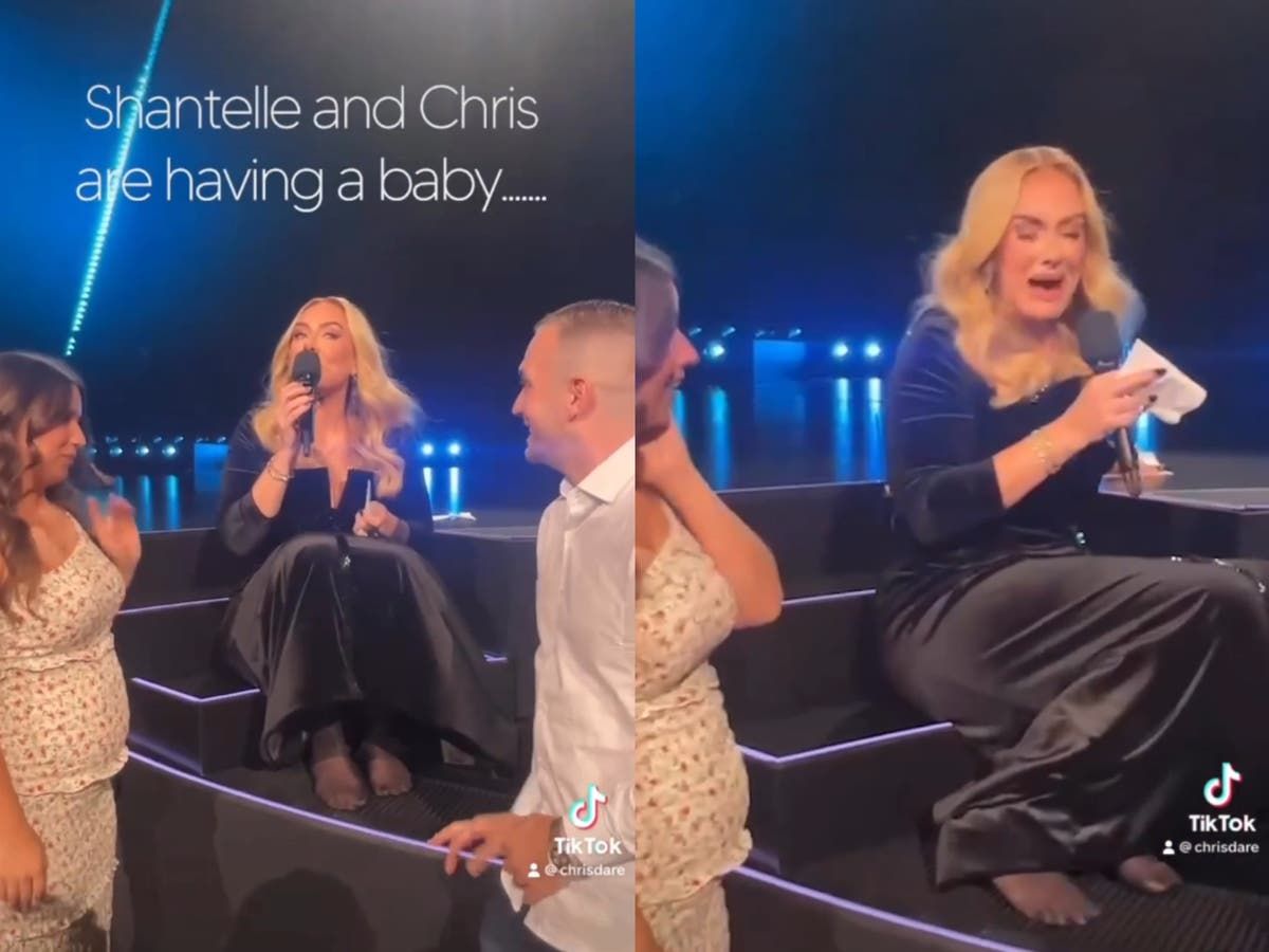 Adele cries as she helps couple with their unborn…