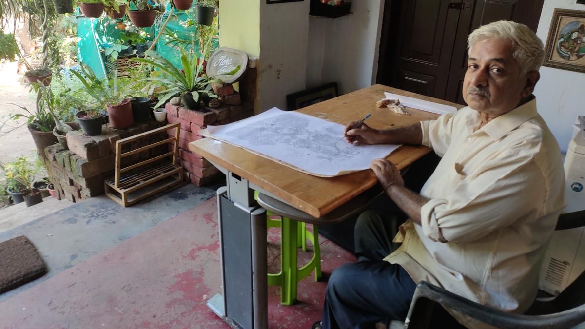 Artist George Fernandez showcases works with paints…