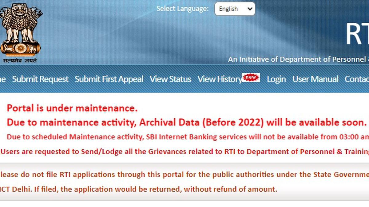 Missing RTI info to be restored, website says, after…