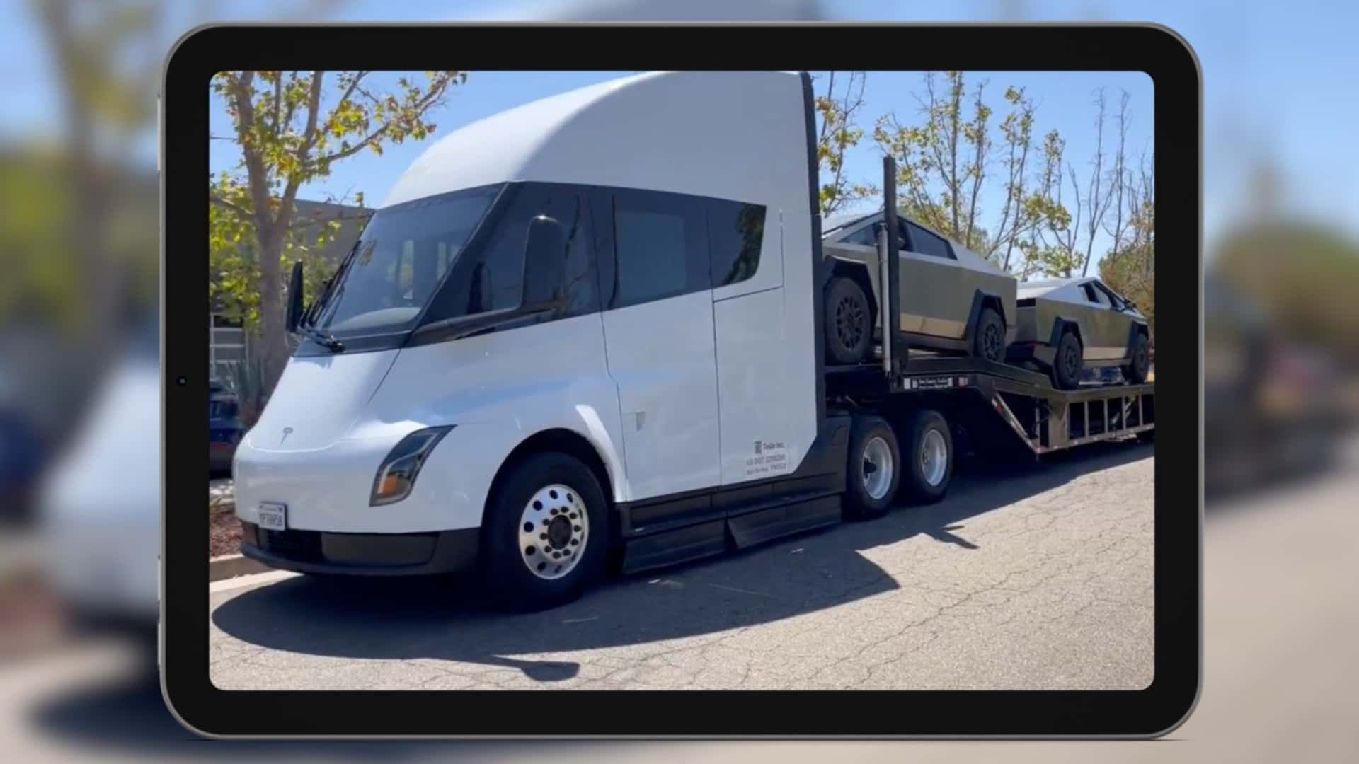 See Tesla Semi Car Hauler Deliver Cybertrucks At…