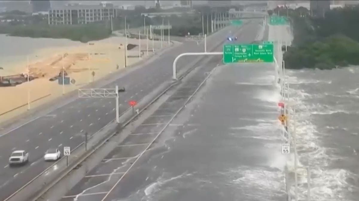 Watch: Florida highway submerged in water as Hurricane…