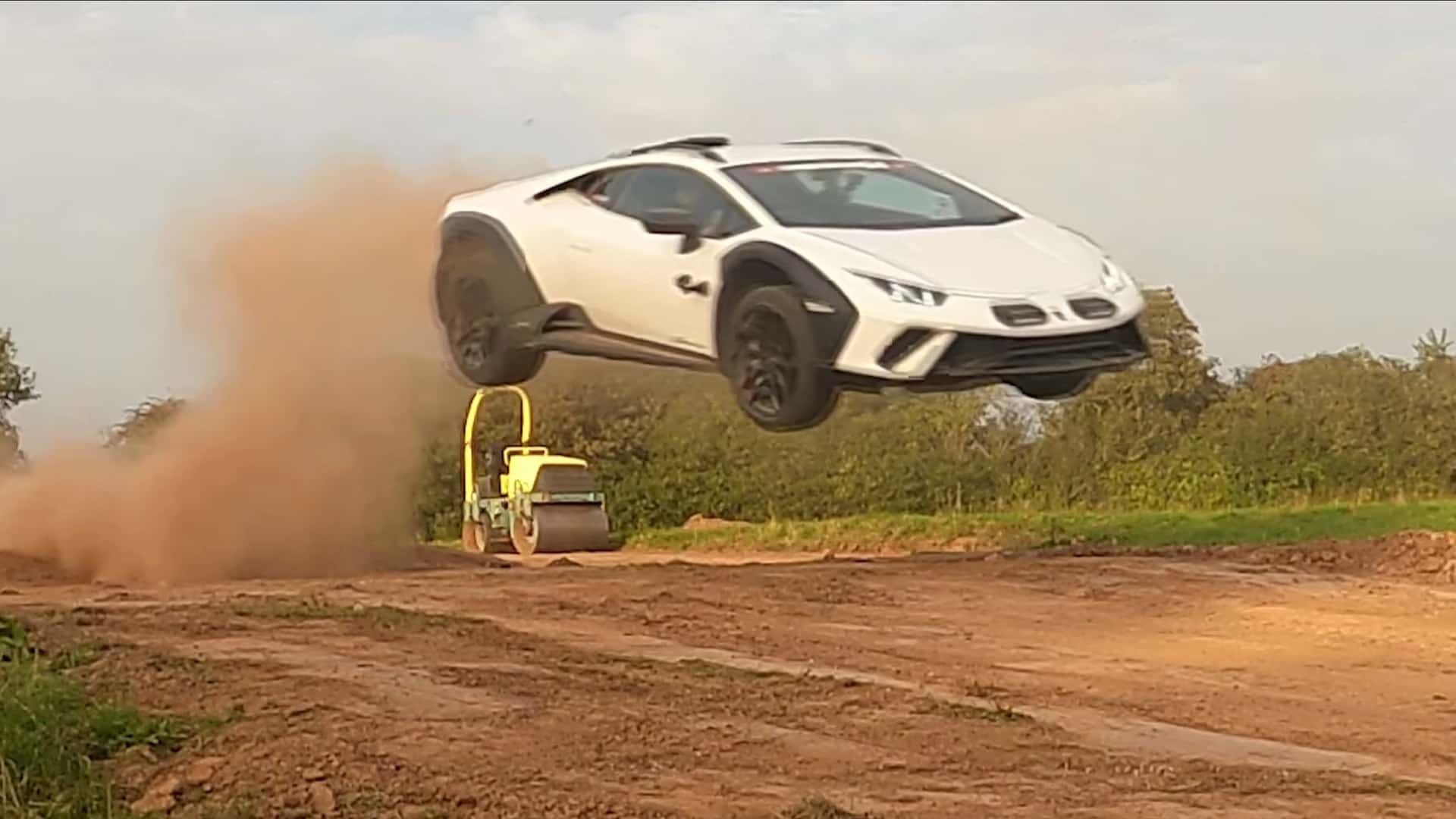Watch This Lamborghini Huracan Sterrato Do A Huge Jump…