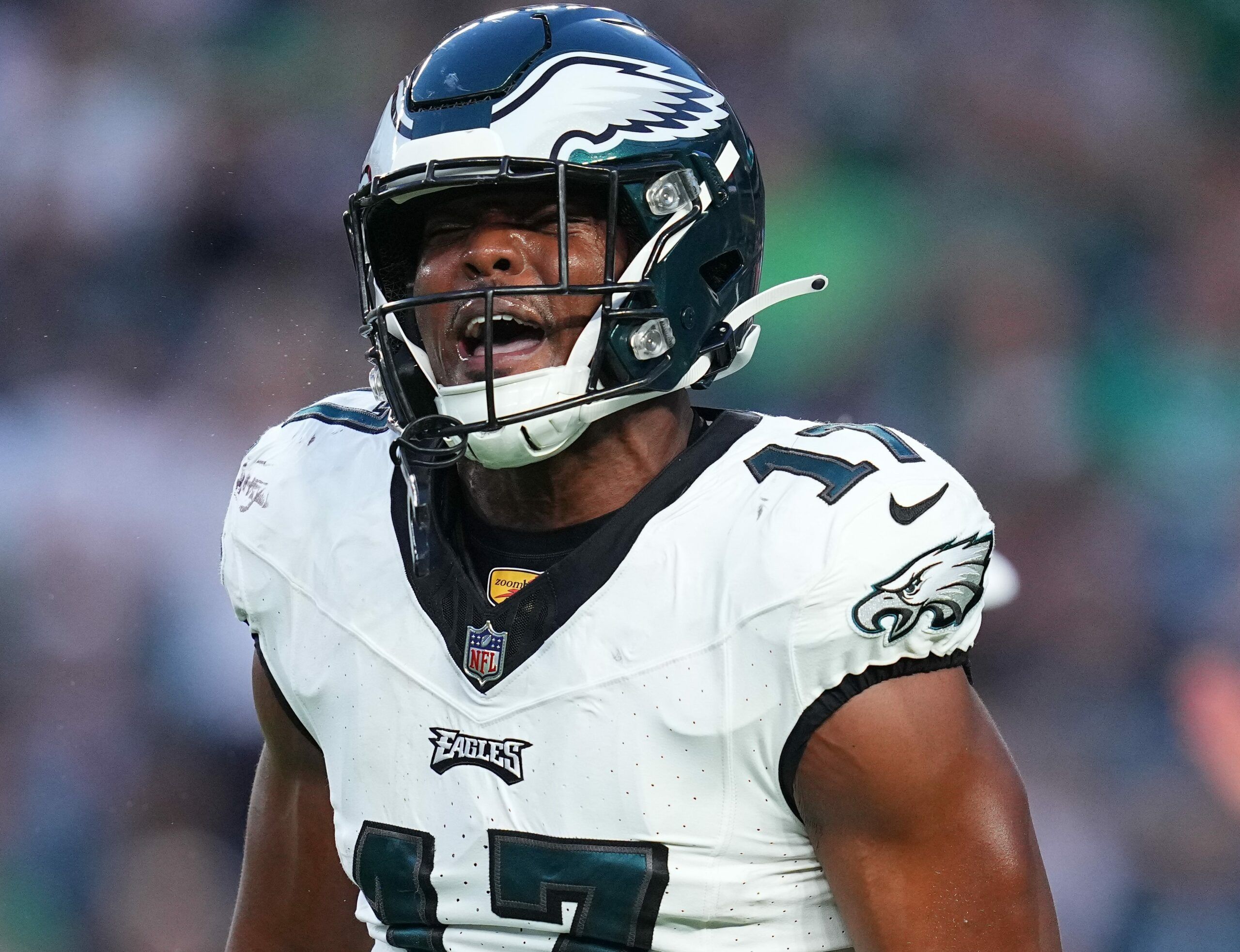 Eagles’ linebacker Nakobe Dean exits matchup vs.…